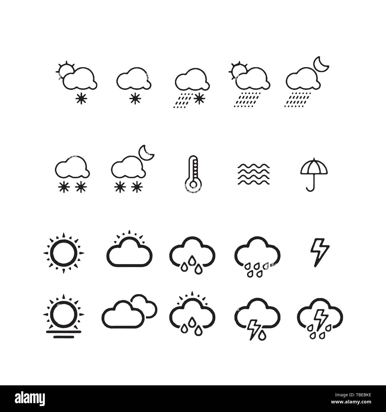 weather icons with White Background Vector Stock Vector Image & Art - Alamy