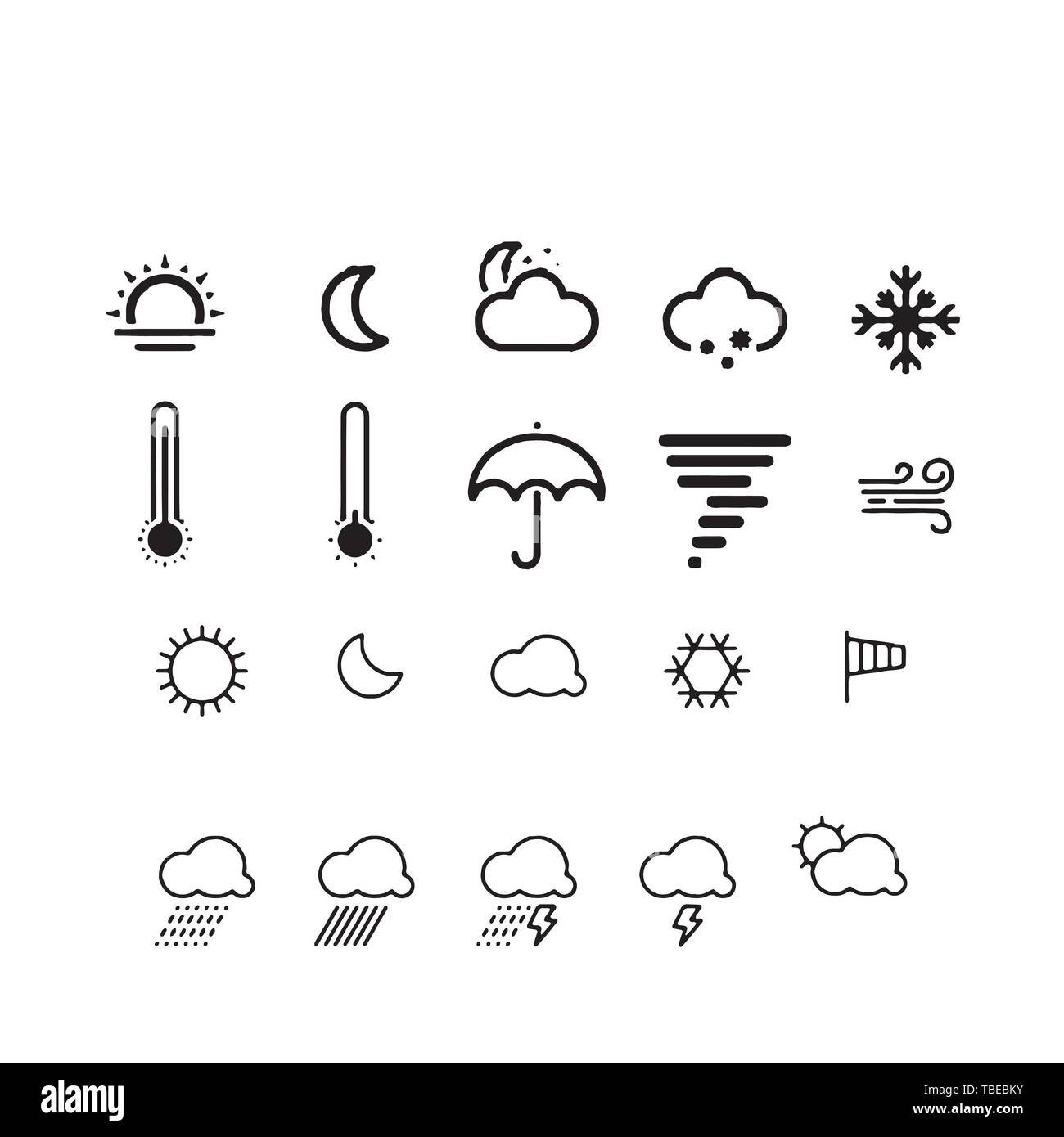 weather icons with White Background Vector Stock Vector Image & Art - Alamy