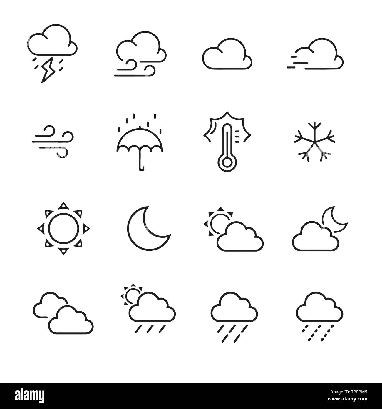 weather icons with White Background Vector Stock Vector Image & Art - Alamy