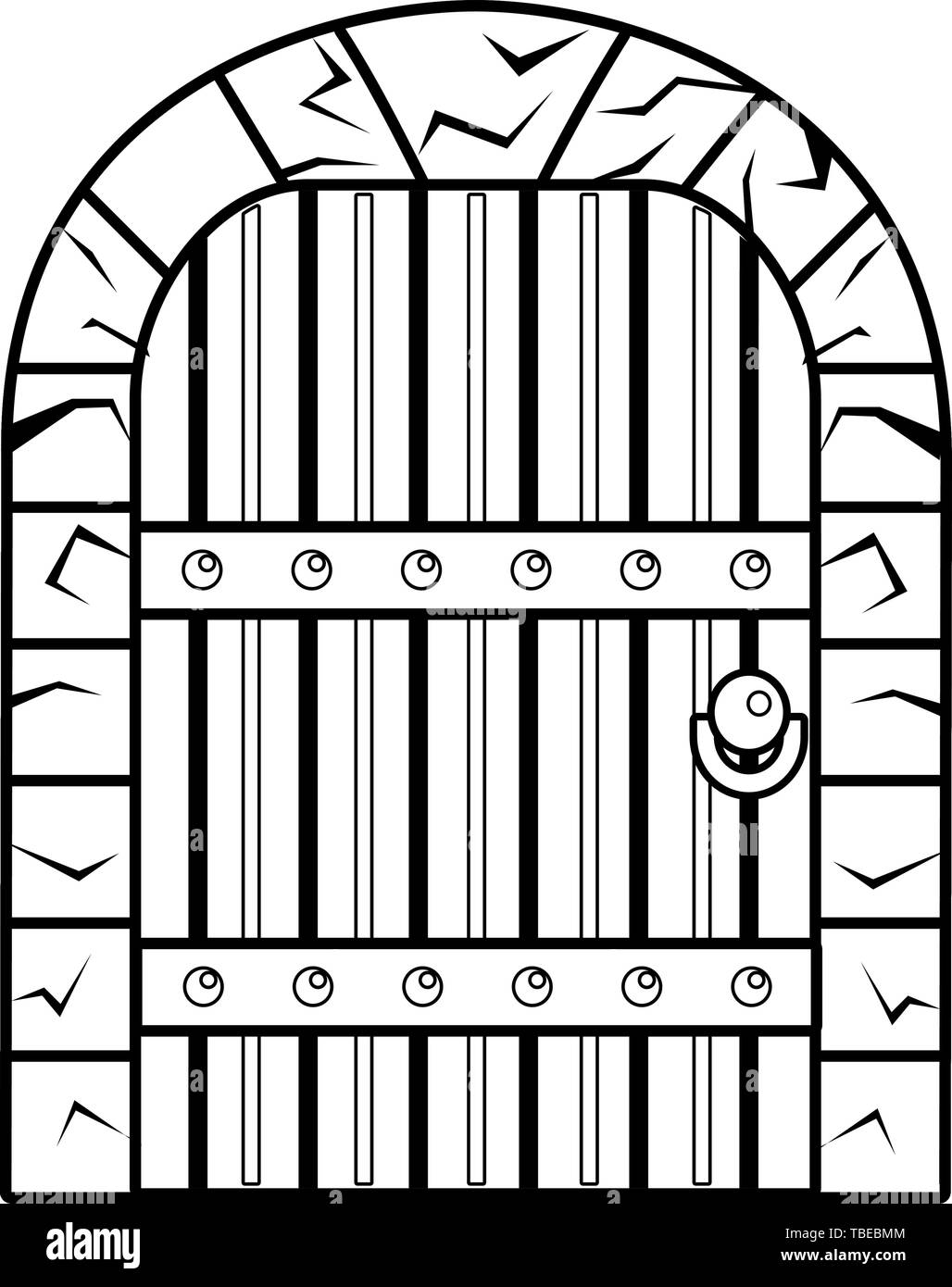 Medieval door of wood design, frame entrance architecture doorway and ...