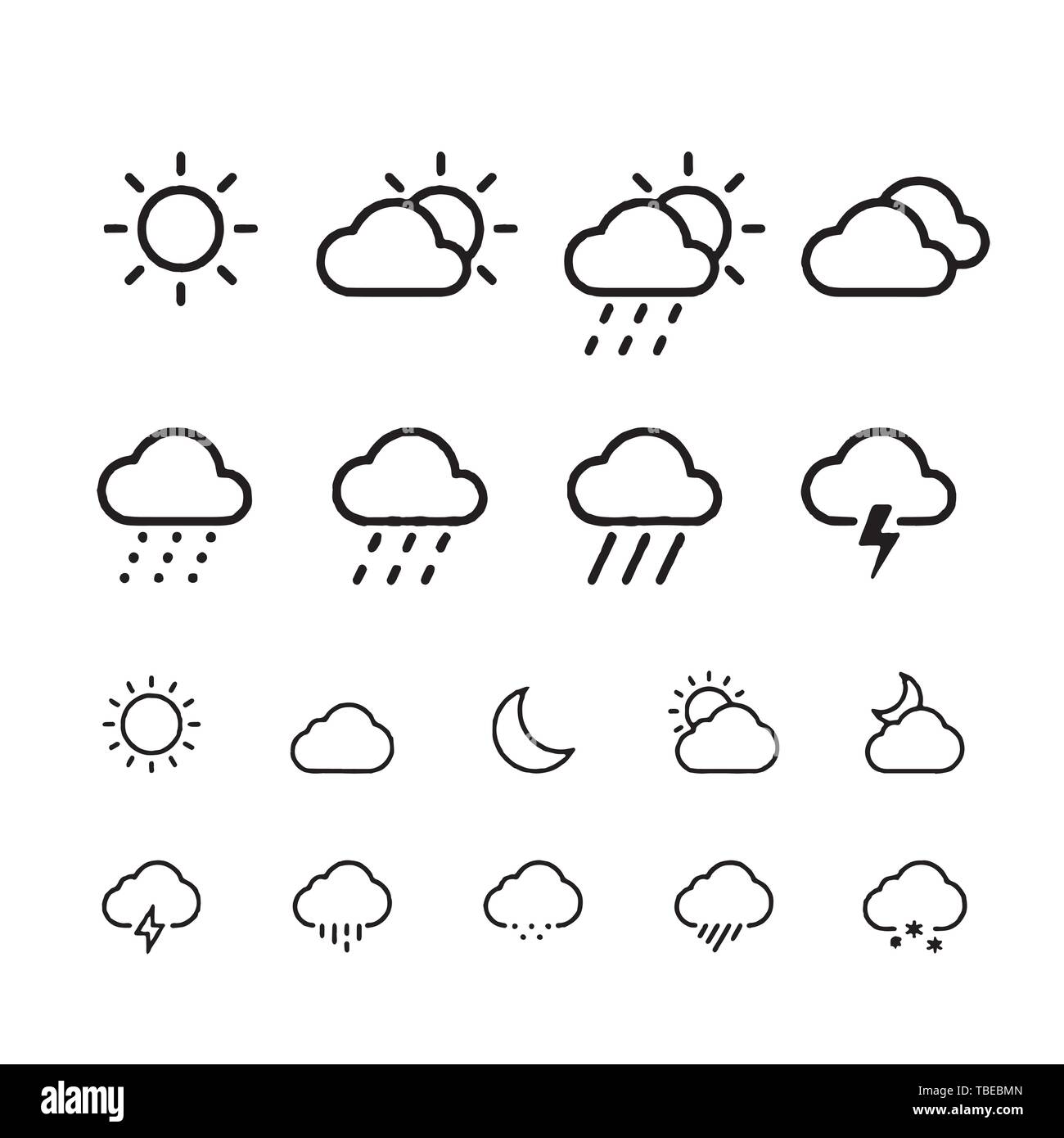 weather icons with White Background Vector Stock Vector Image & Art - Alamy