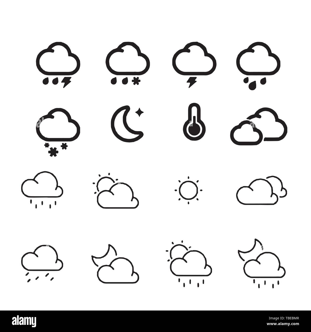 weather icons with White Background Vector Stock Vector Image & Art - Alamy