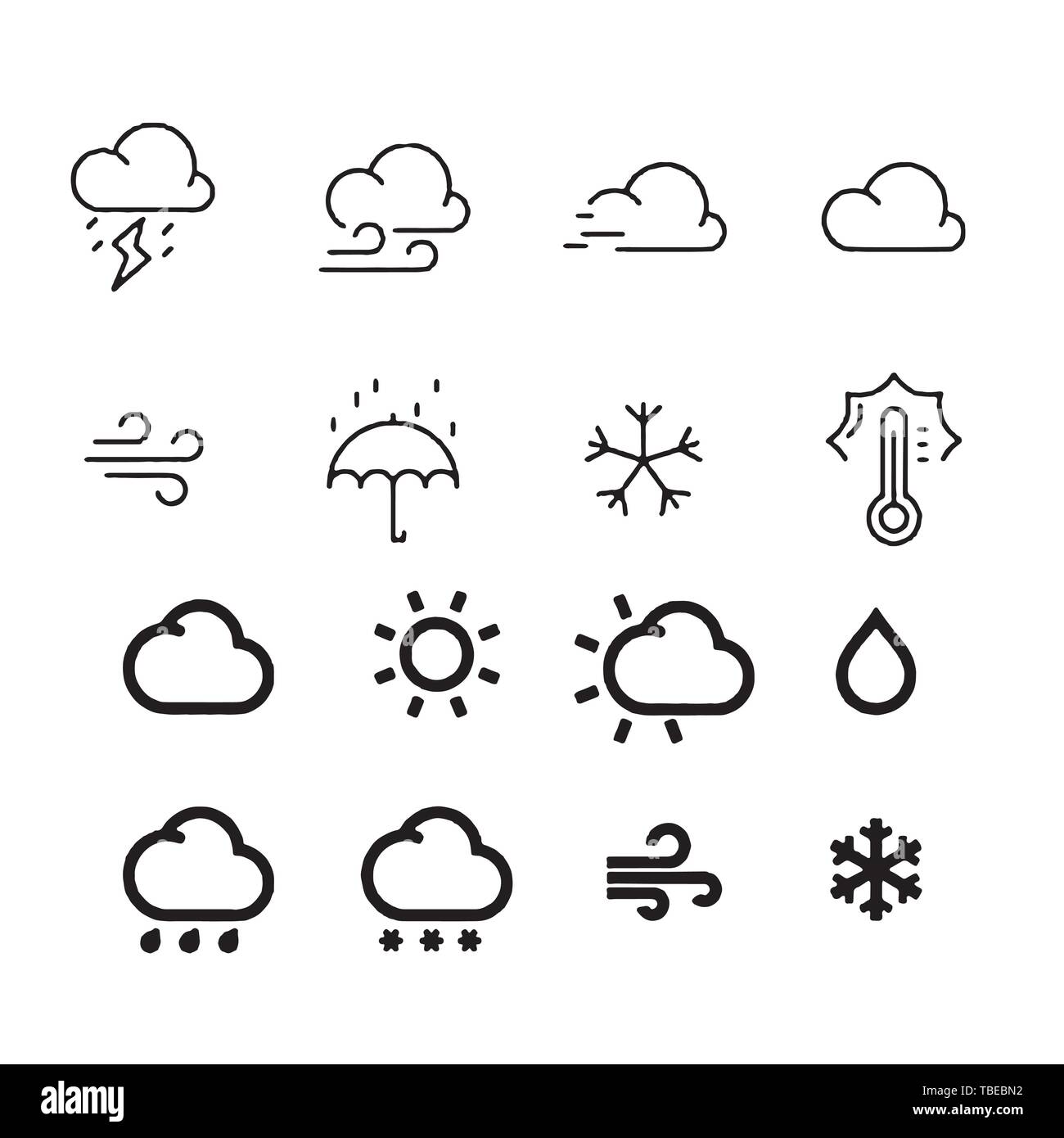 weather icons with White Background Vector Stock Vector Image & Art - Alamy