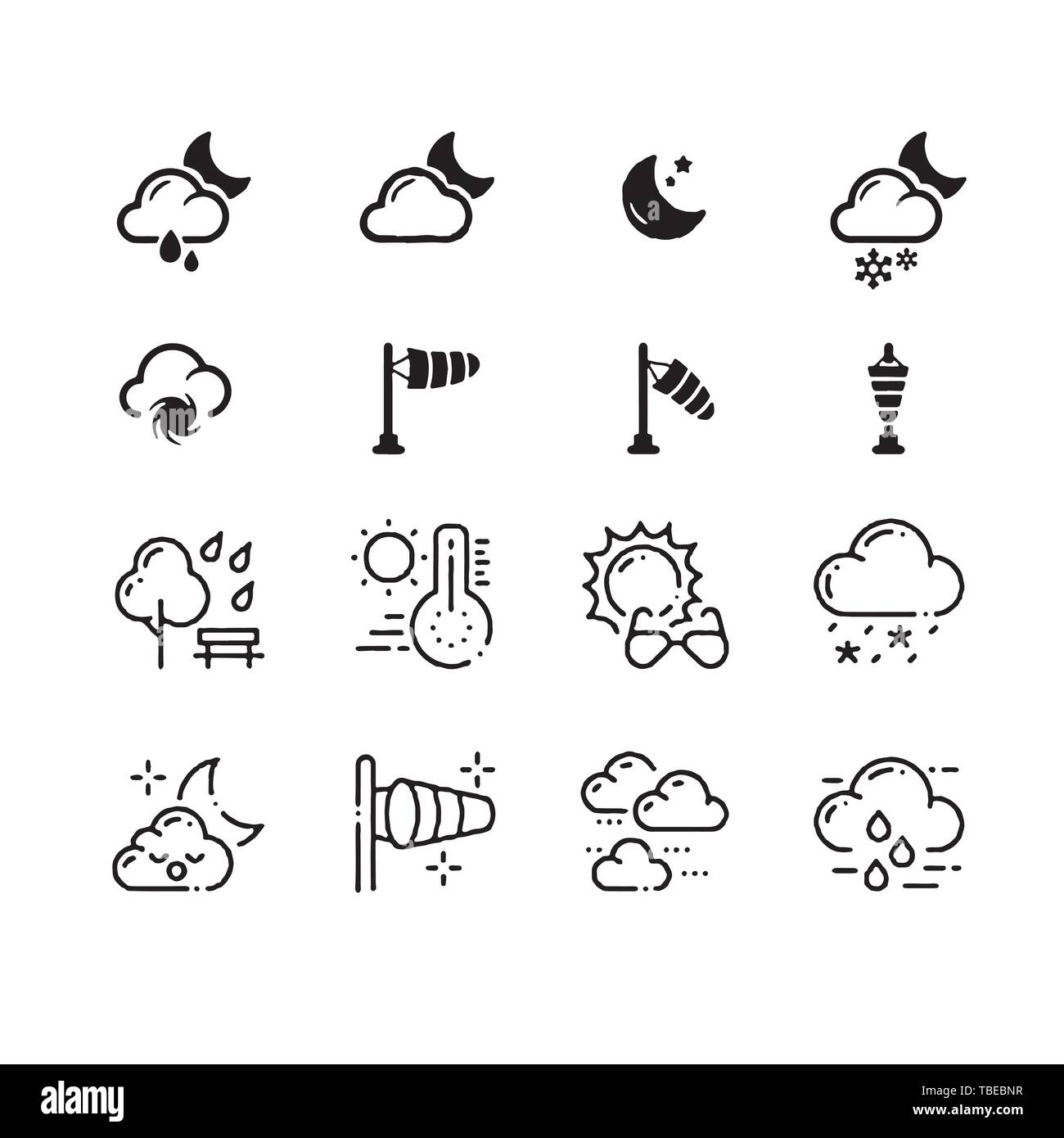 weather icons with White Background Vector Stock Vector Image & Art - Alamy