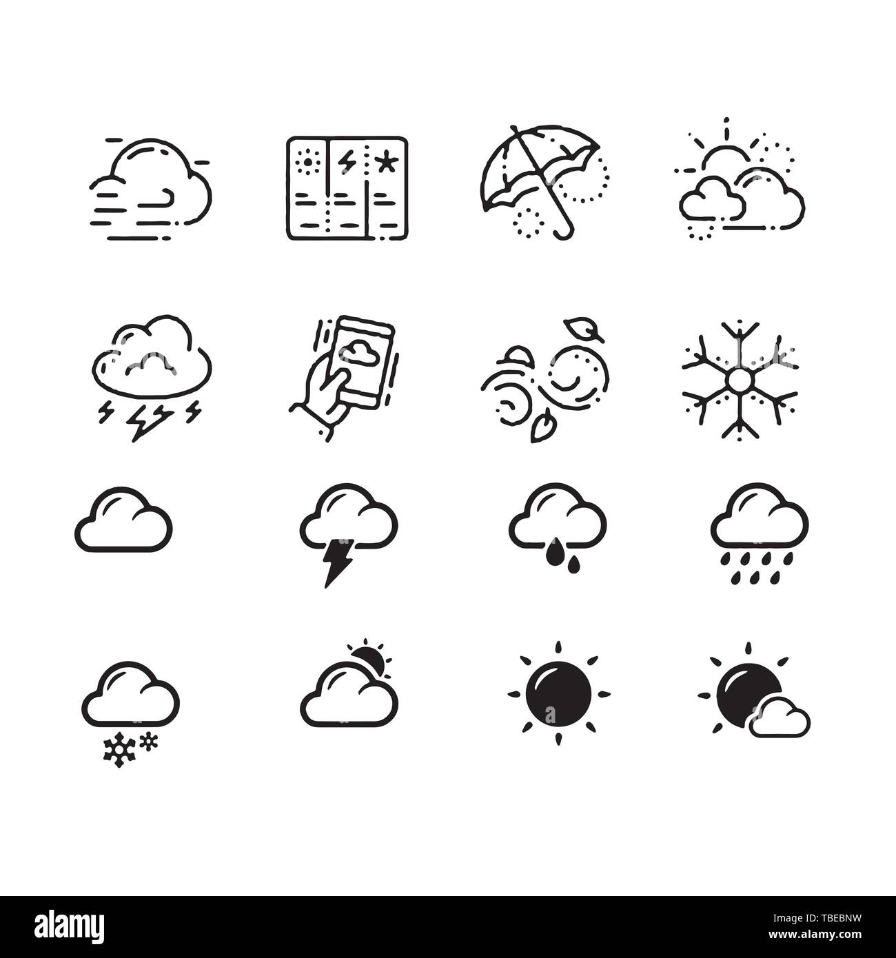 weather icons with White Background Vector Stock Vector Image & Art - Alamy