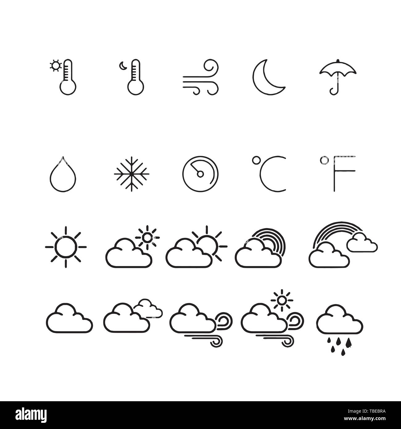 weather icons with White Background Vector Stock Vector Image & Art - Alamy
