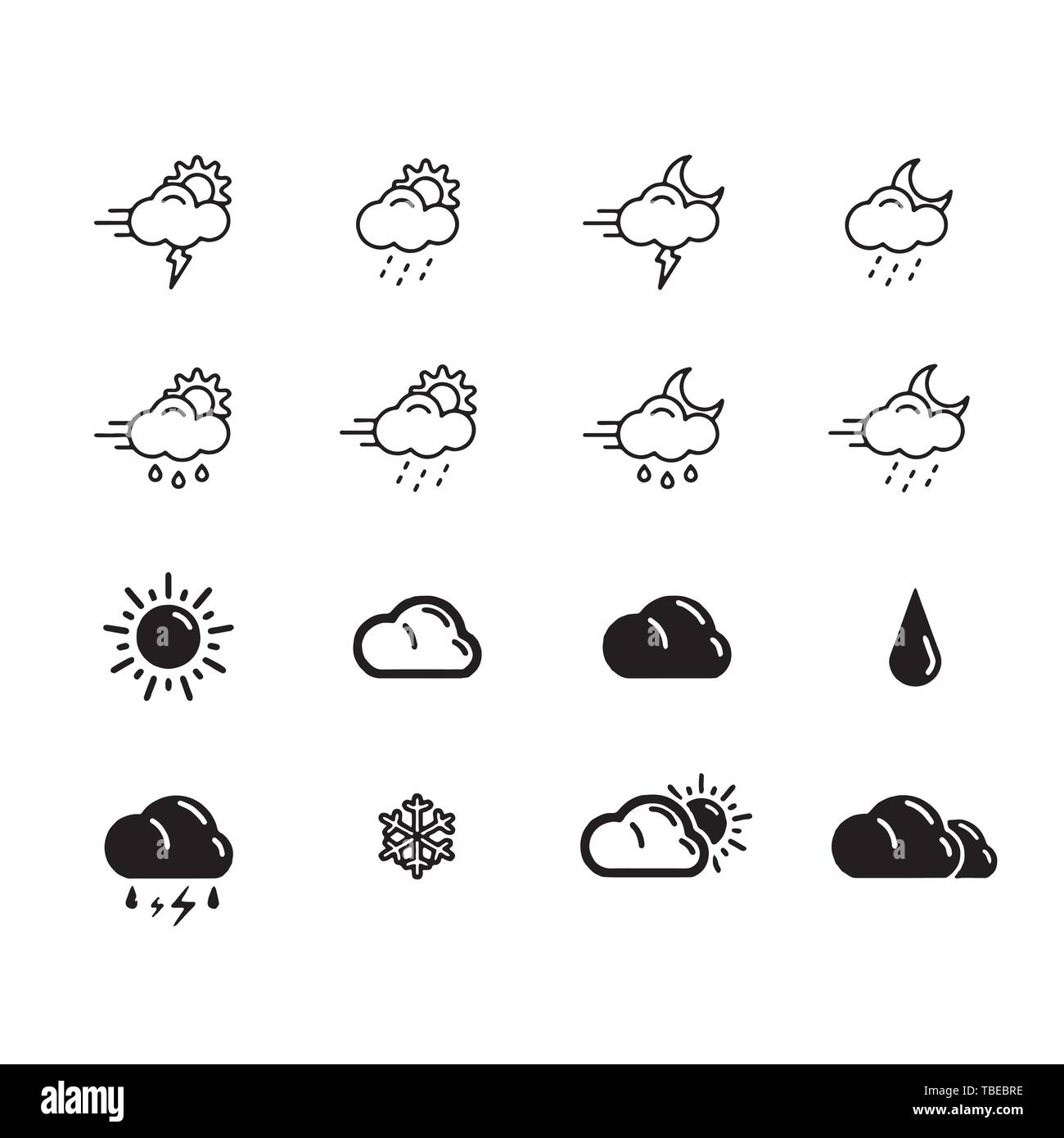 weather icons with White Background Vector Stock Vector Image & Art - Alamy