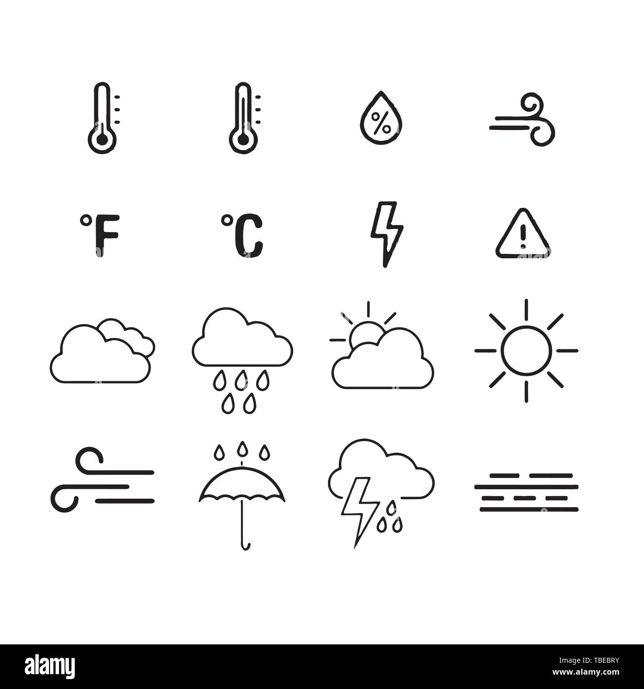 weather icons with White Background Vector Stock Vector Image & Art - Alamy