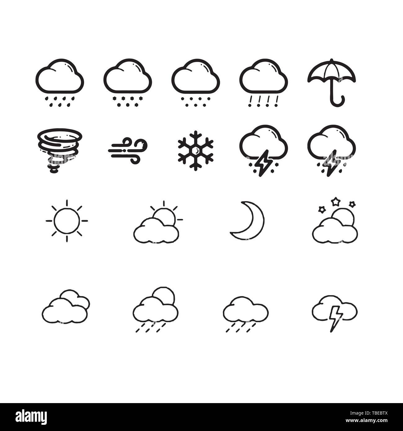 weather icons with White Background Vector Stock Vector Image & Art - Alamy