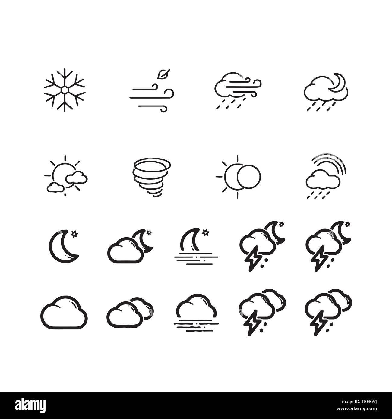 weather icons with White Background Vector Stock Vector Image & Art - Alamy