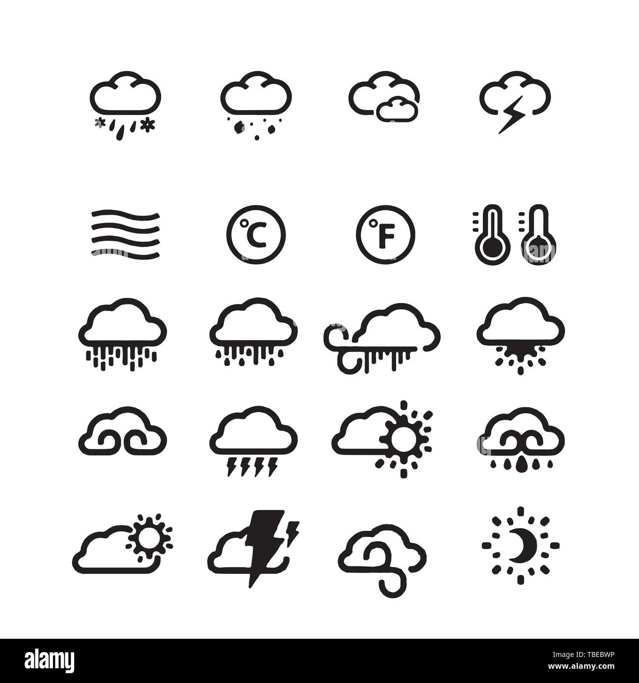 weather icons with White Background Vector Stock Vector Image & Art - Alamy