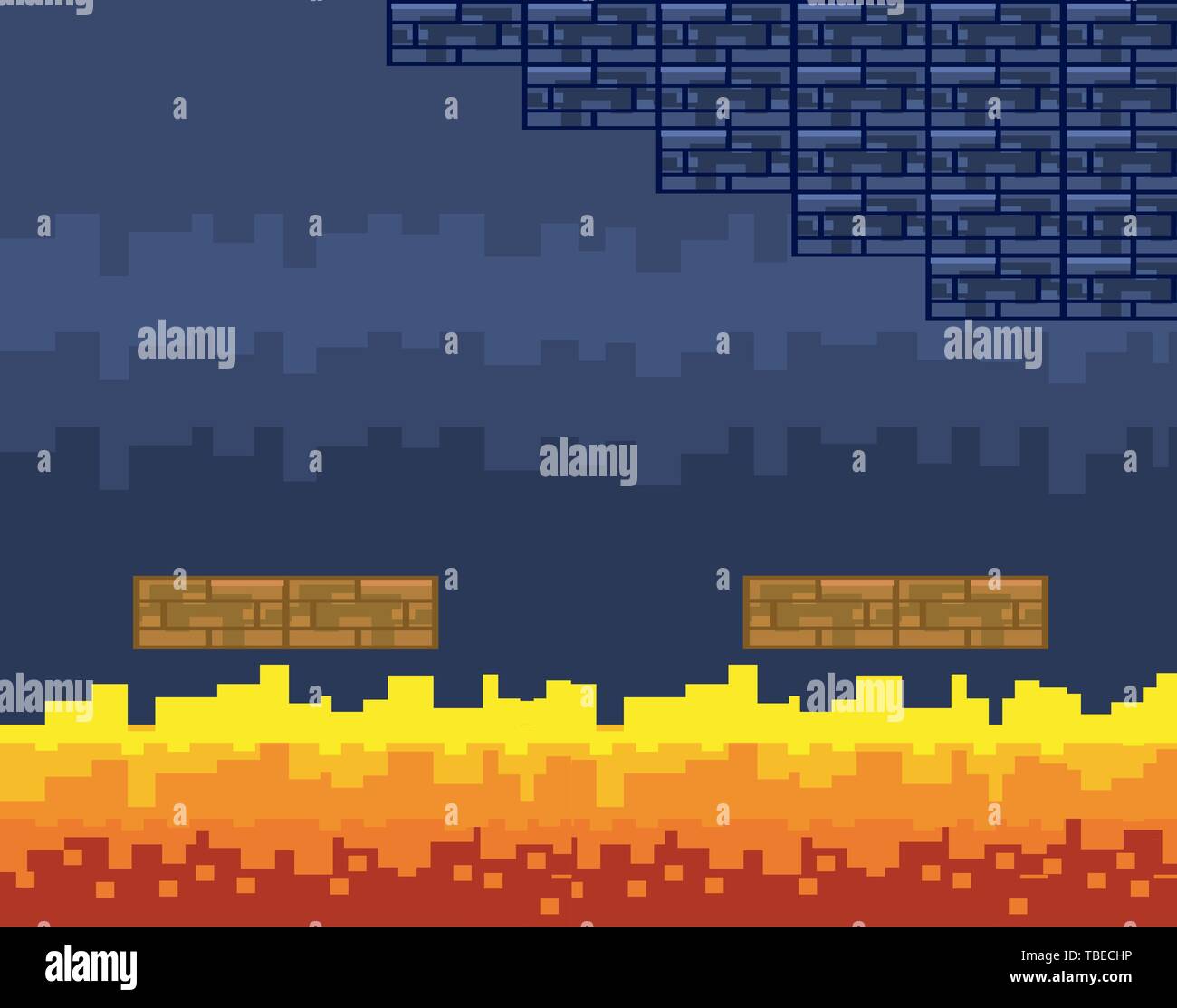 Arcade game world design, Pixel scene art retro and videogame theme ...