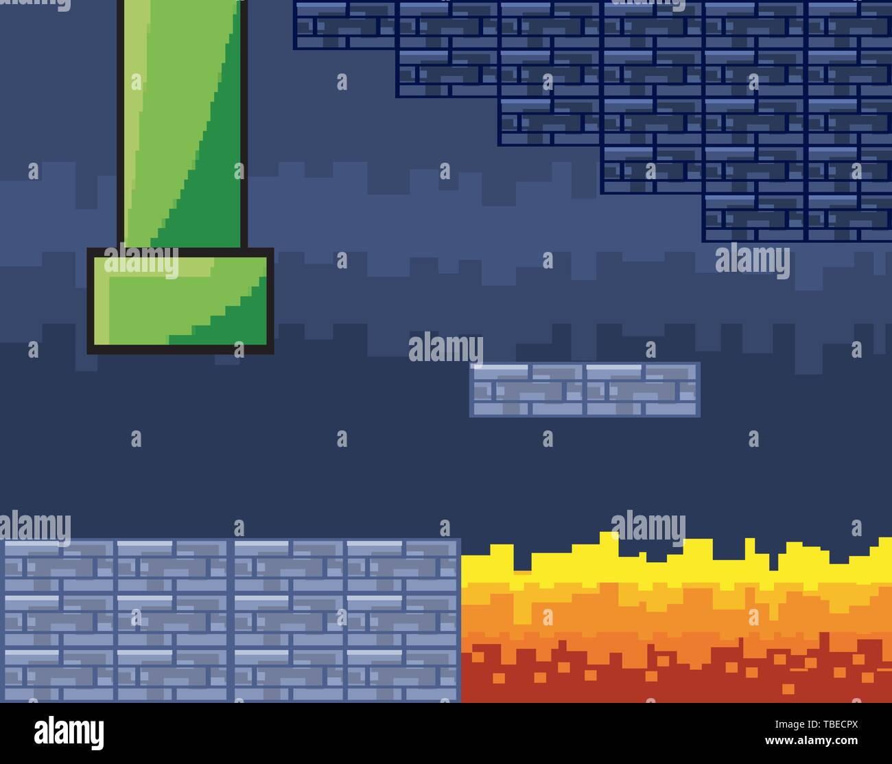 Arcade game world design, Pixel scene art retro and videogame theme ...