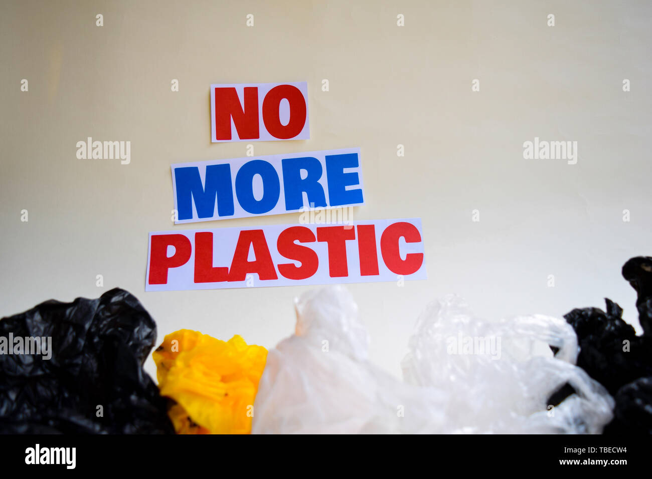 No more plastic message. It shows a plastic with motto and selective ...