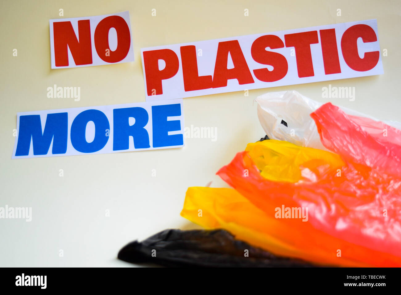 No more plastic message. It shows a plastic with motto and selective ...