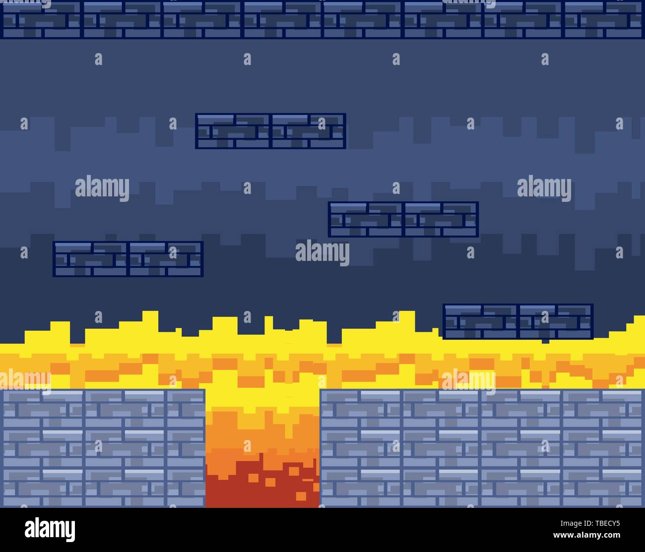 Arcade game world design, Pixel scene art retro and videogame theme ...
