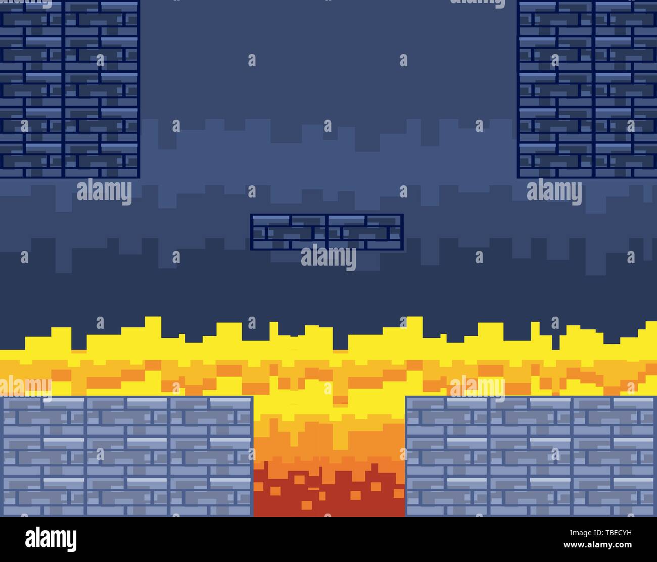 Arcade game world design, Pixel scene art retro and videogame theme ...