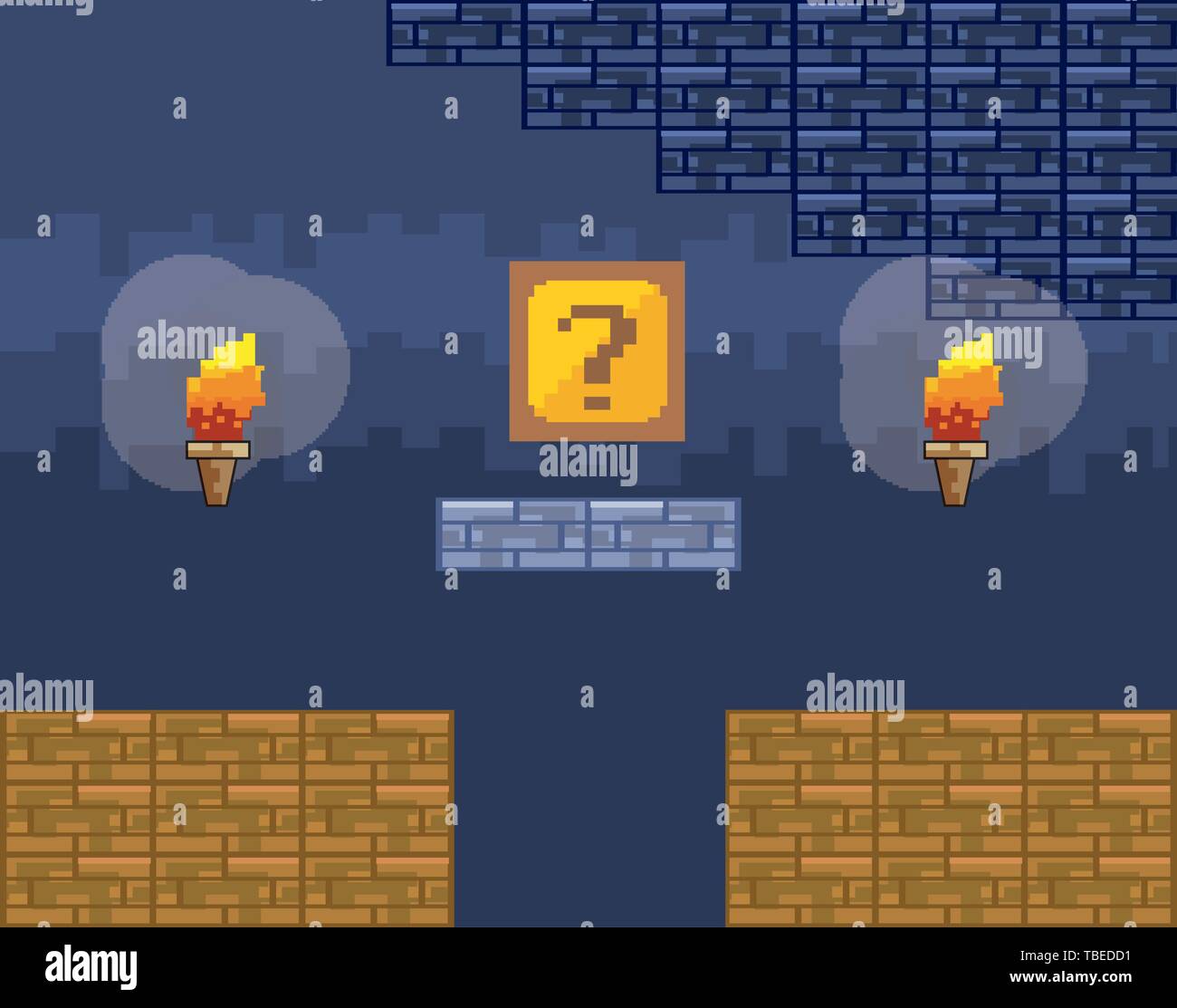 Arcade game world design, Pixel scene art retro and videogame theme ...