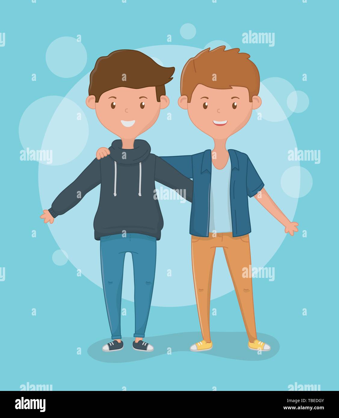 Boys cartoons design, Firiendship together friends happy people and ...