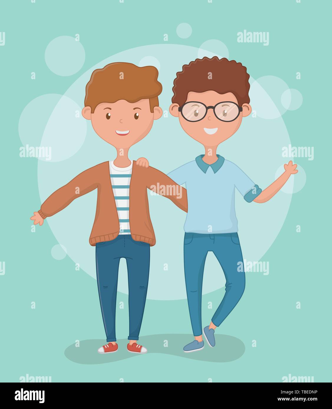 Boys cartoons design, Firiendship together friends happy people and ...