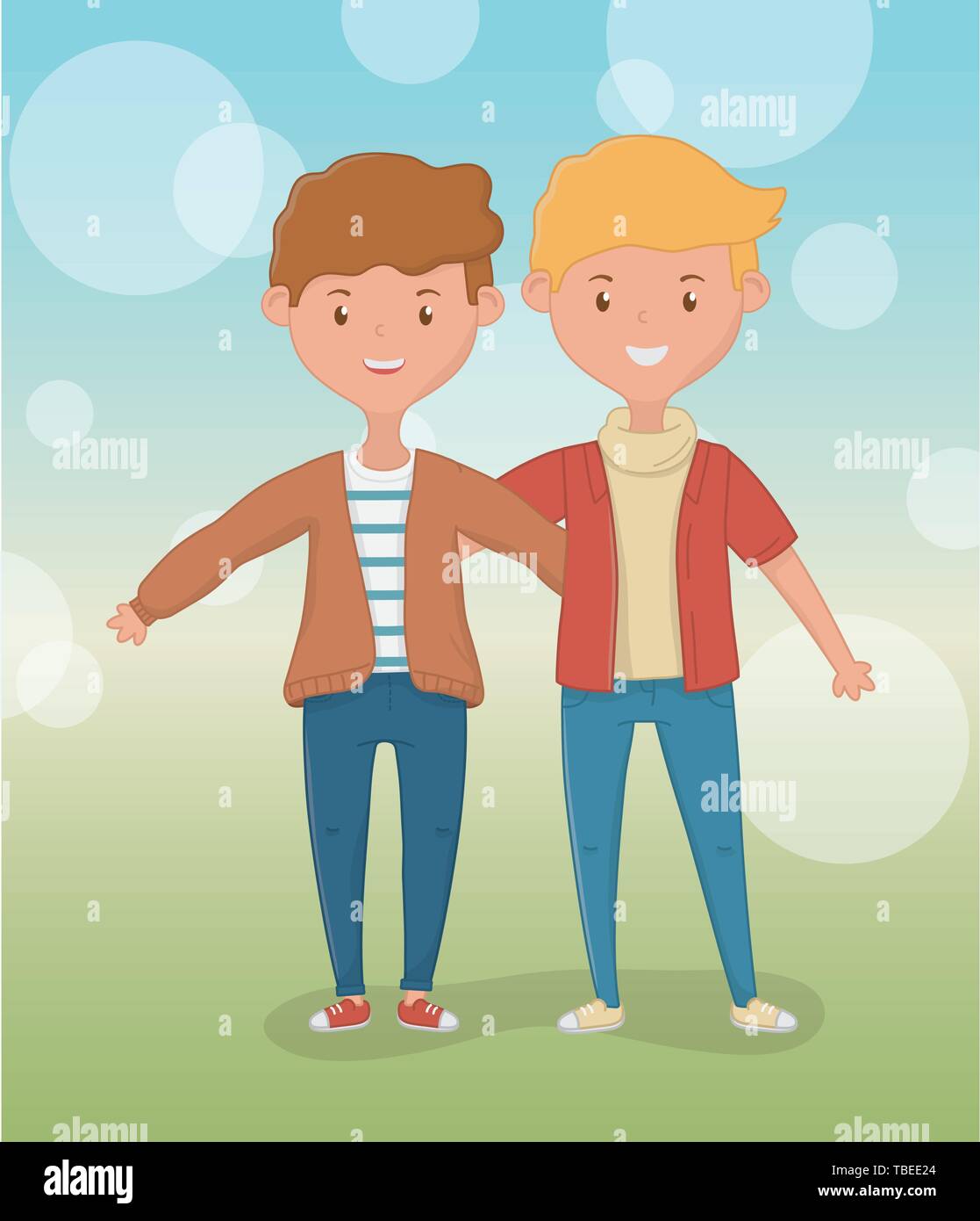 Boys cartoons design, Firiendship together friends happy people and ...