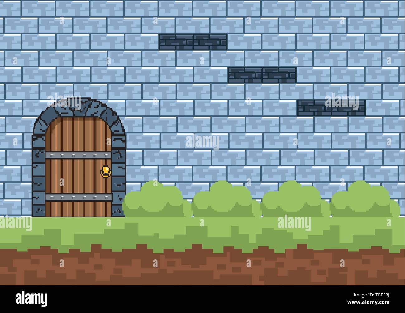 Arcade game world design, Pixel scene art retro and videogame theme ...