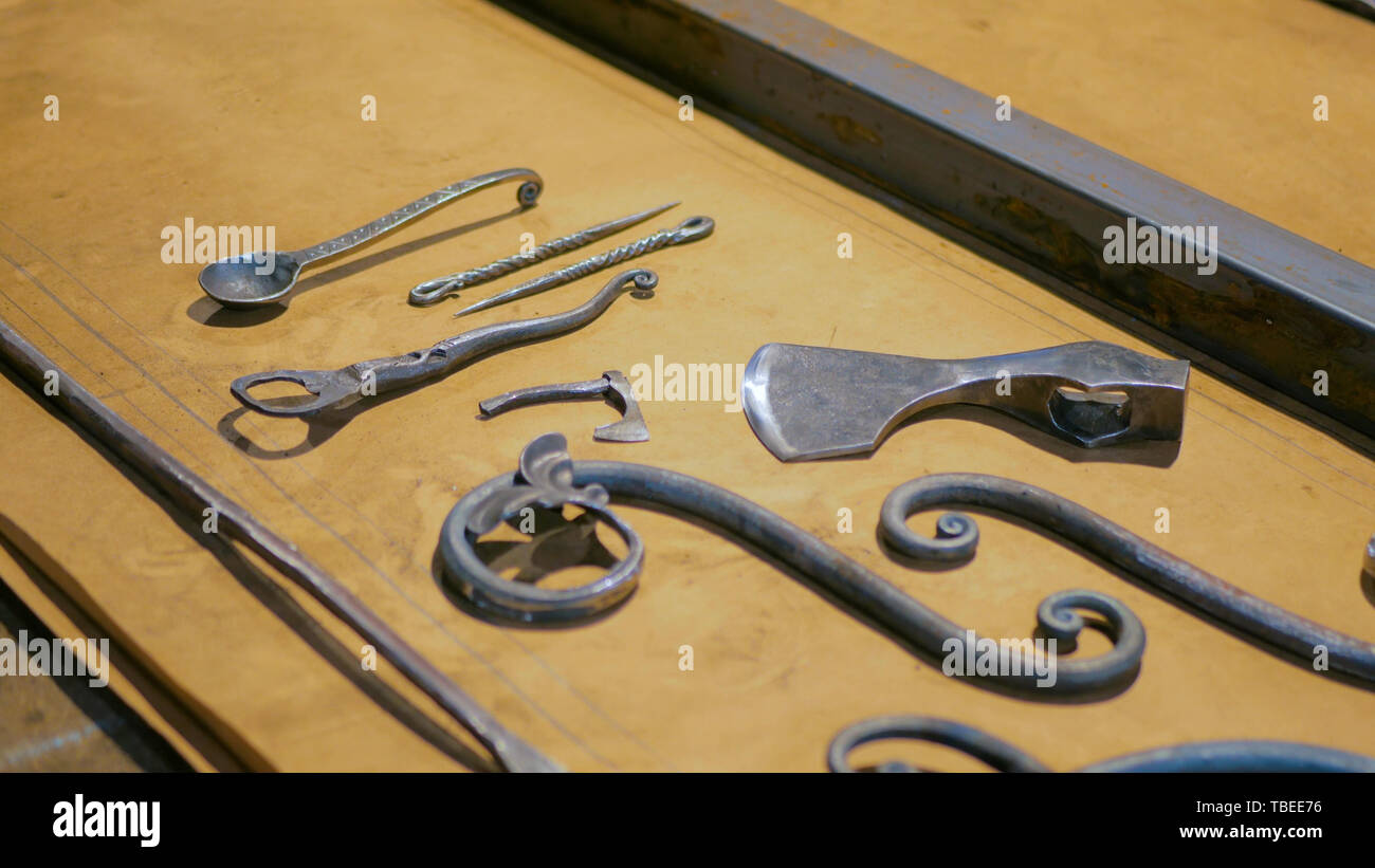 Blacksmith decorative elements Stock Photo - Alamy