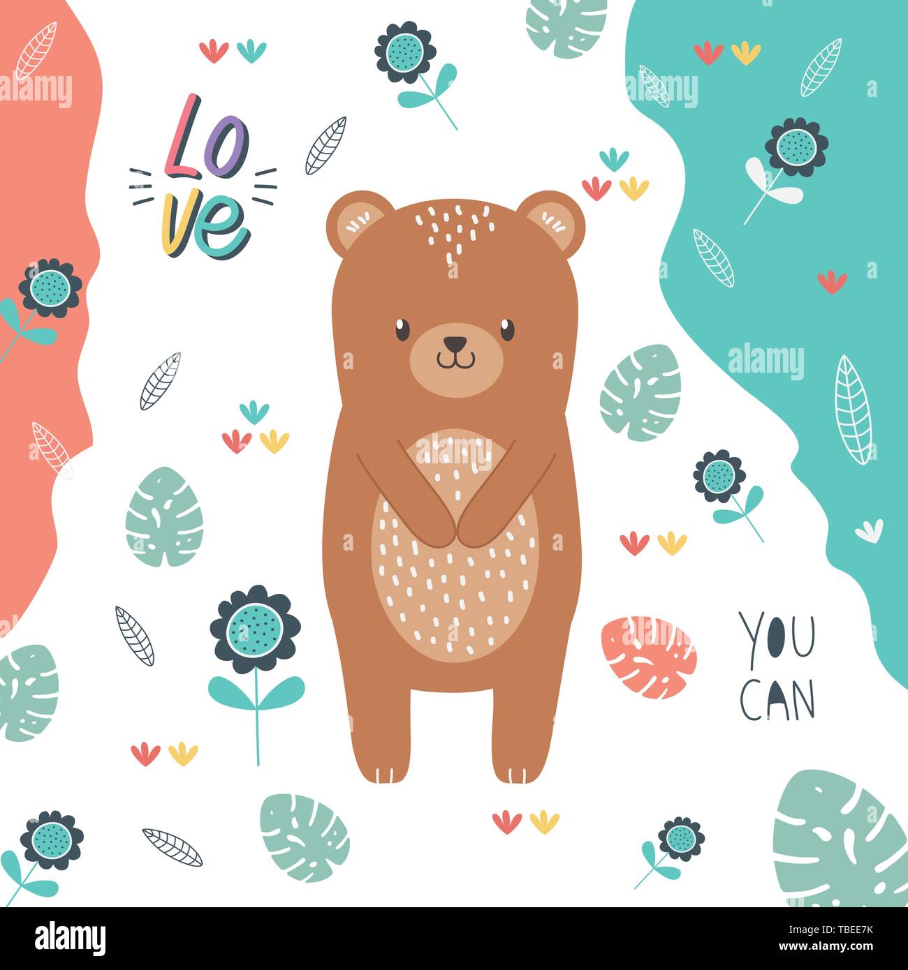 Bear cartoon design, Animal cute zoo life nature and fauna theme Vector ...