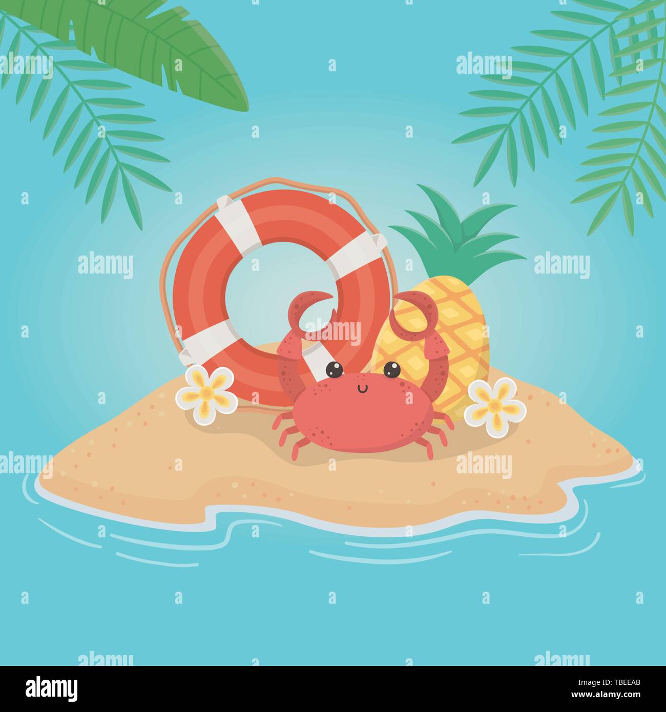 Summer and vacation icon set design, Beach tropical relaxation outdoor ...