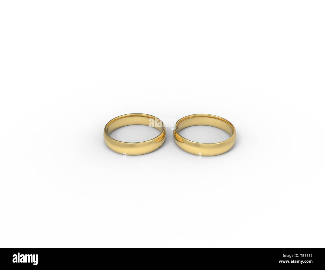 3D rendering of two rings isolated in white studio background Stock ...