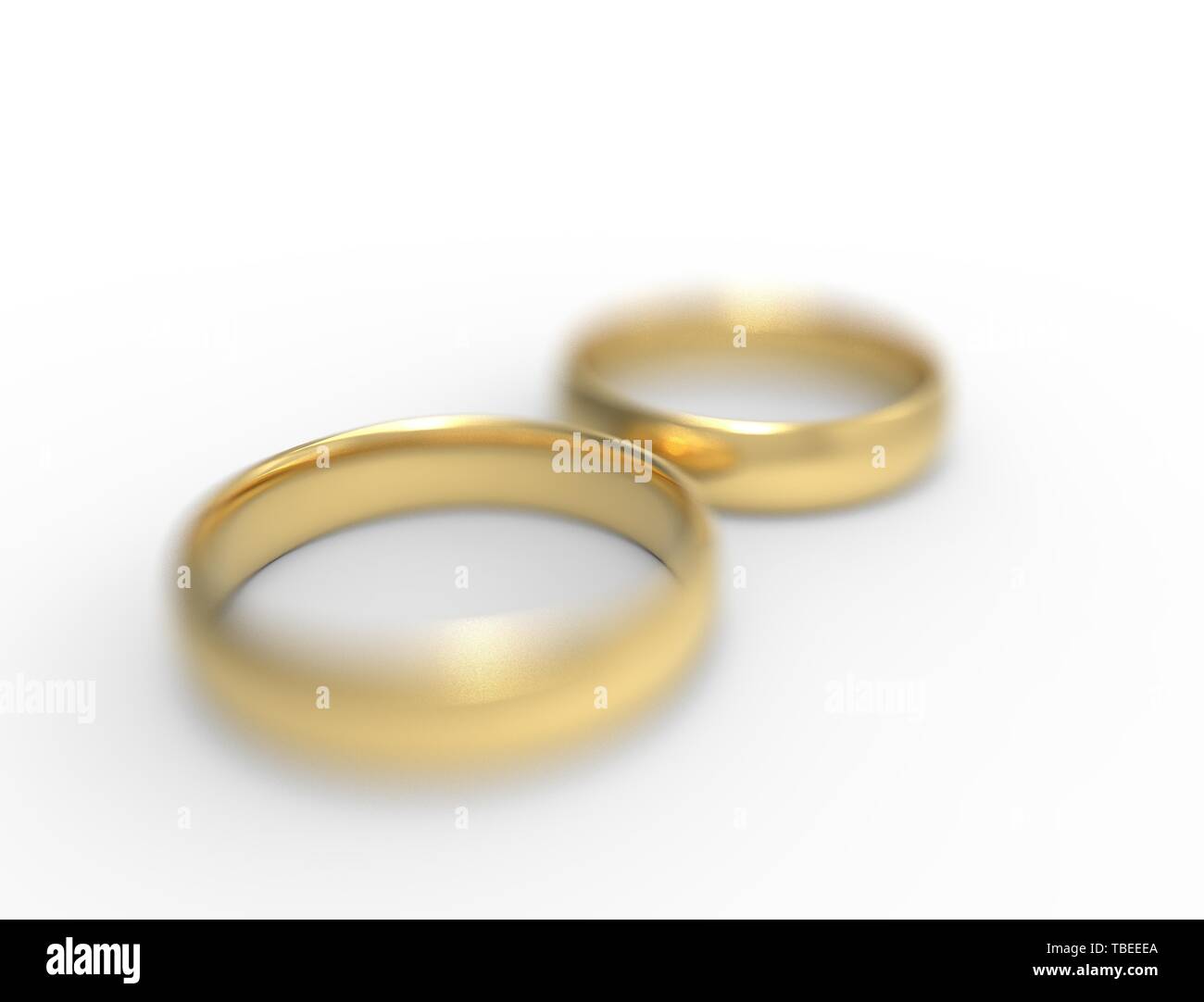 3D rendering of two rings isolated in white studio background Stock ...