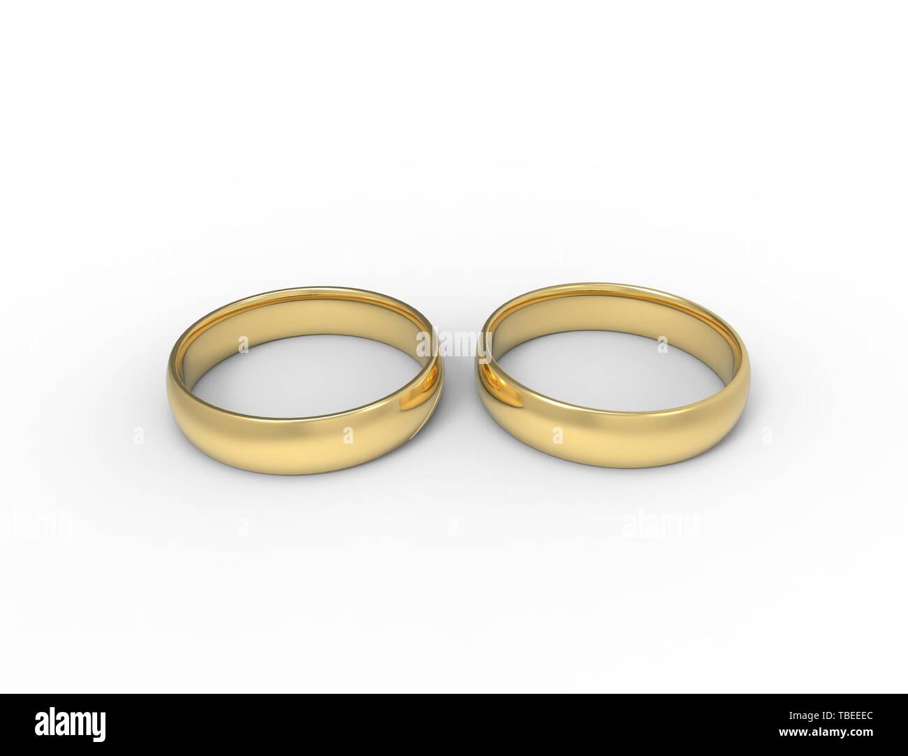 3D rendering of two rings isolated in white studio background Stock ...