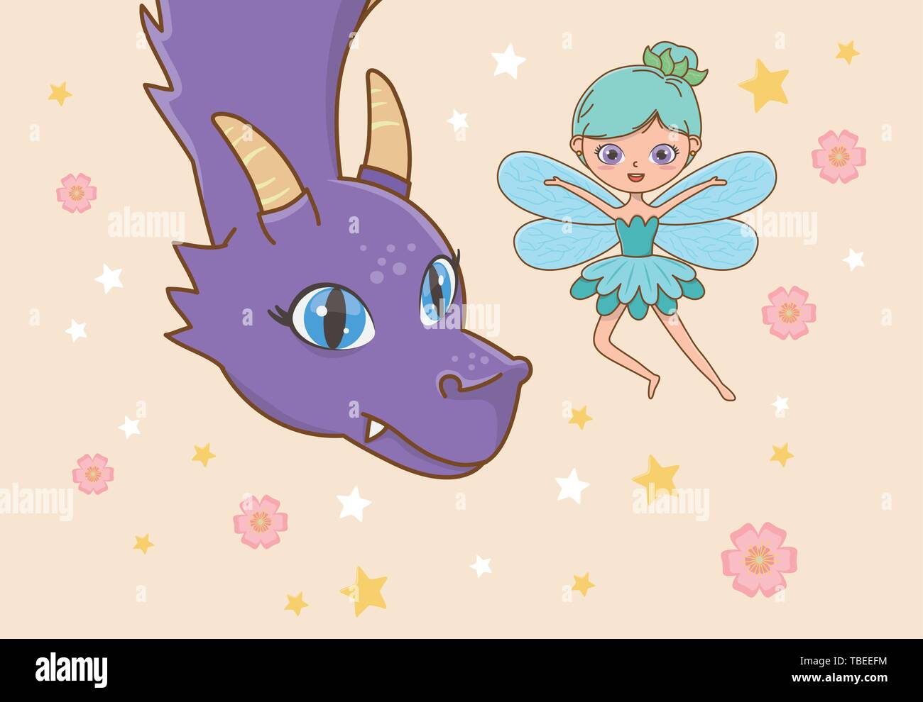Dragon and fairy design, Fairytale history medieval fantasy kingdom ...