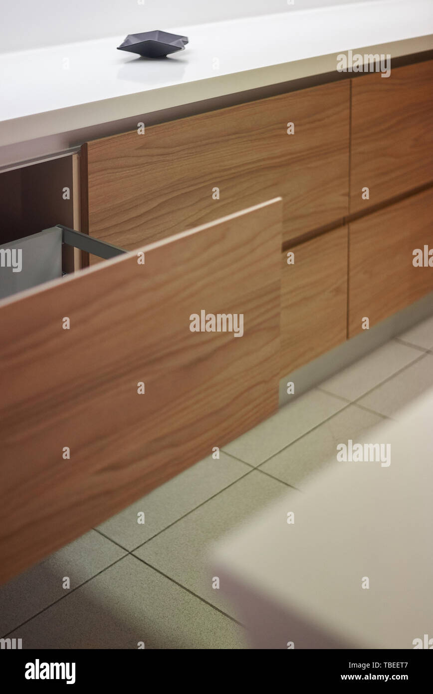 Detail of the functioning of a modern drawer Stock Photo - Alamy