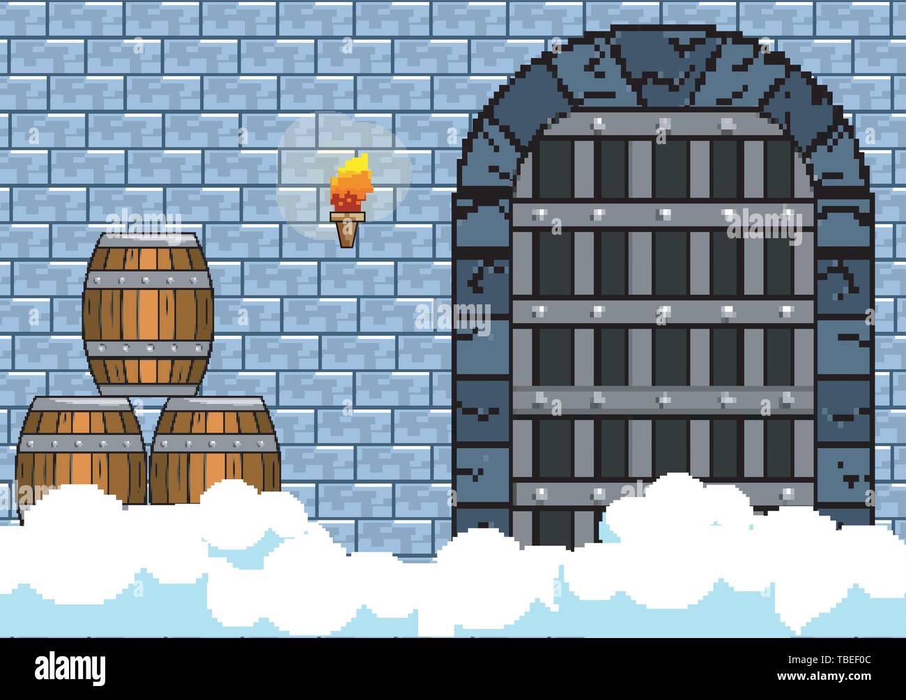 Arcade game world design, Pixel scene art retro and videogame theme ...