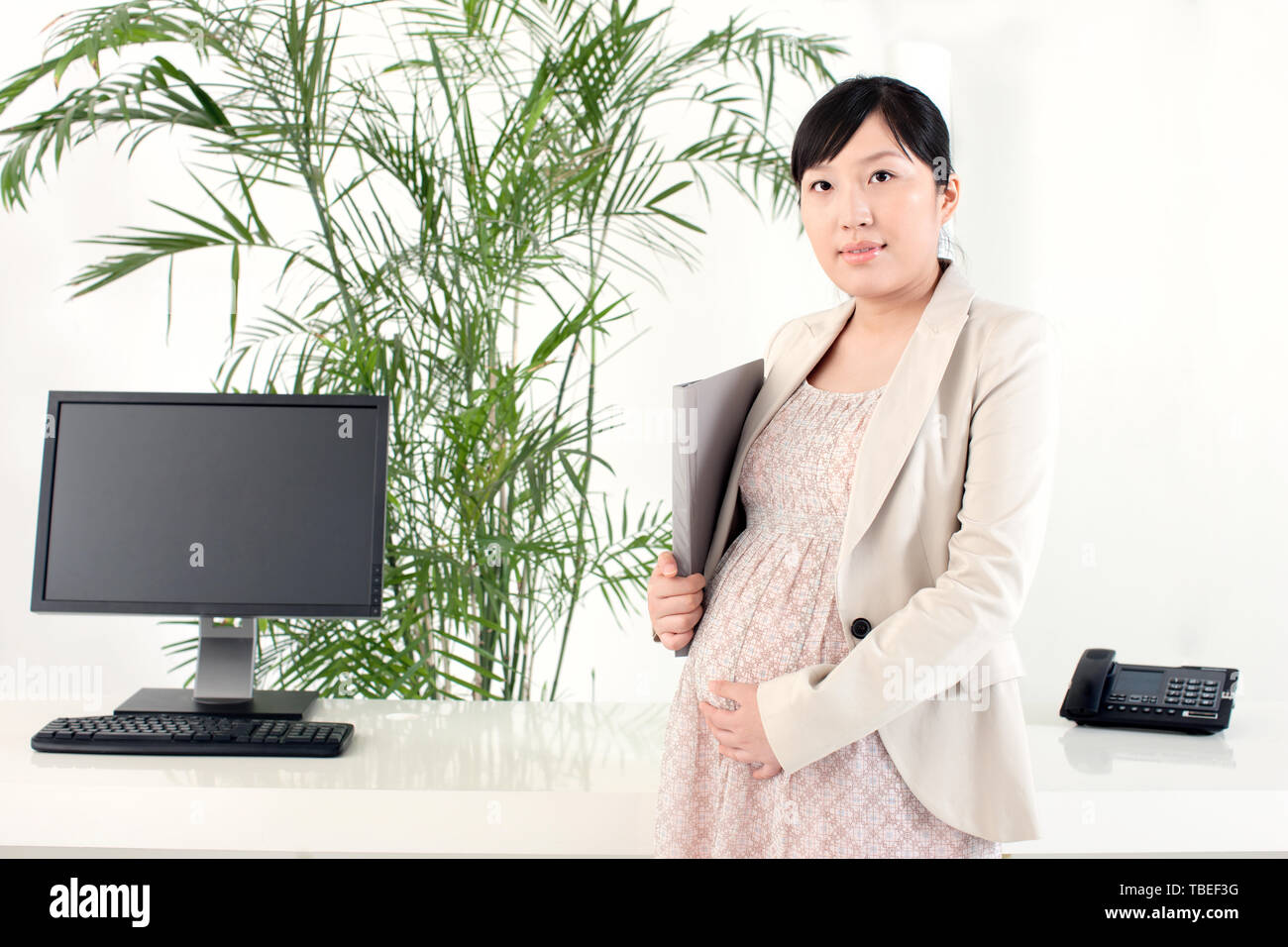 A pregnant female white-collar worker Stock Photo - Alamy