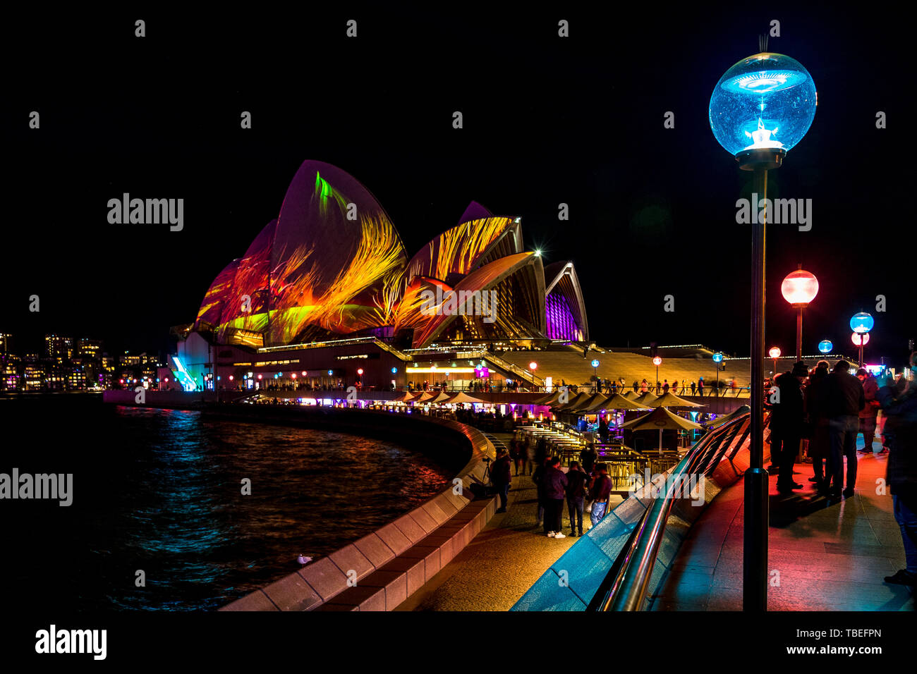 The Sydney Opera House at night during Vivid, the light festival in ...