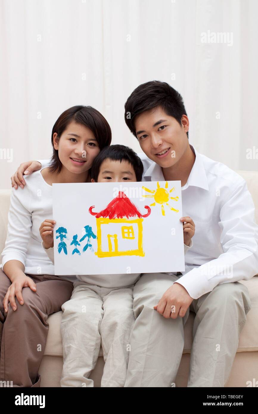 family of three Stock Photo - Alamy