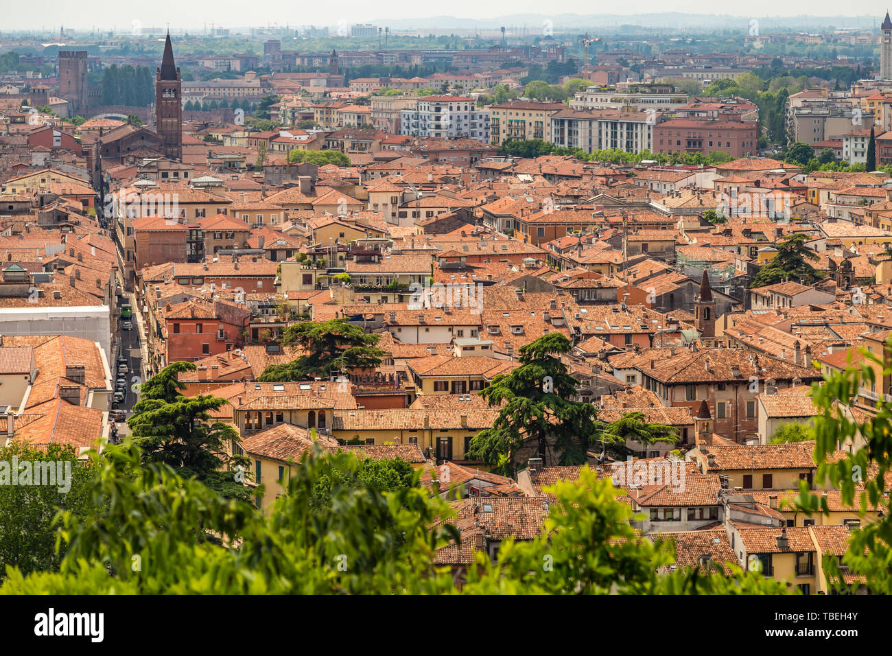 Amazing panorama of the ancient buildings of Verona Stock Photo - Alamy