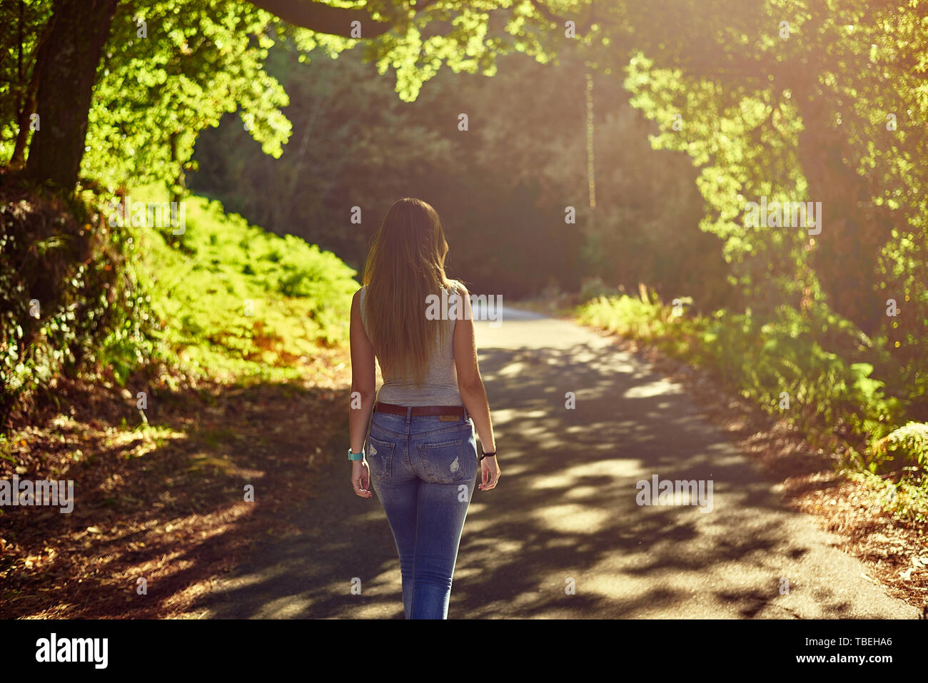 Rural path woman walking hi-res stock photography and images - Alamy