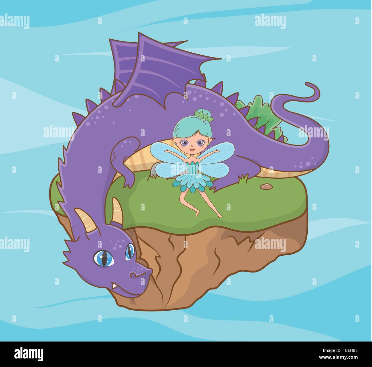 Dragon and fairy design, Fairytale history medieval fantasy kingdom ...