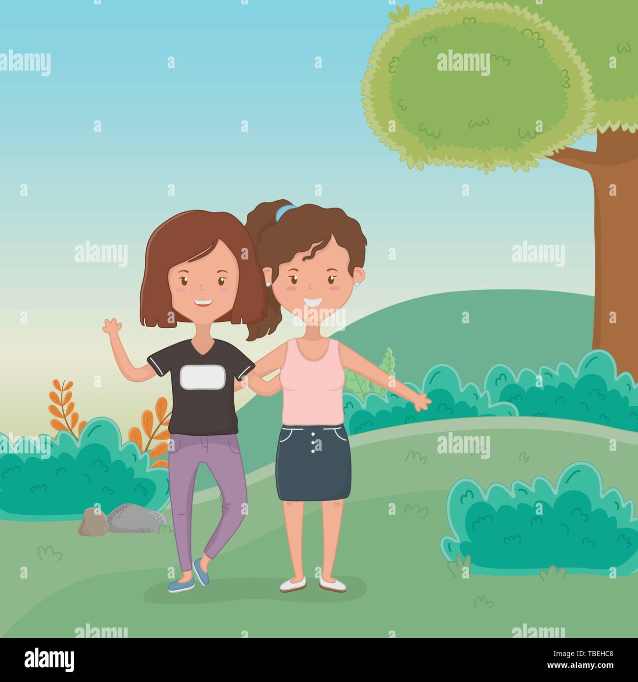 Girls cartoons design, Firiendship together friends happy people and ...