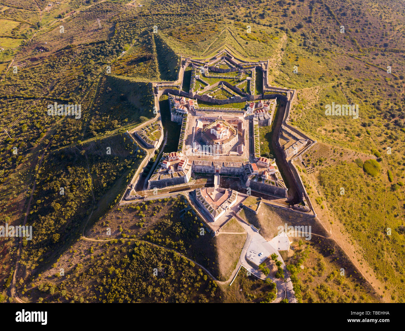 Panoramic landscape of fortress of Nossa Senhora da Graca in Elvas ...