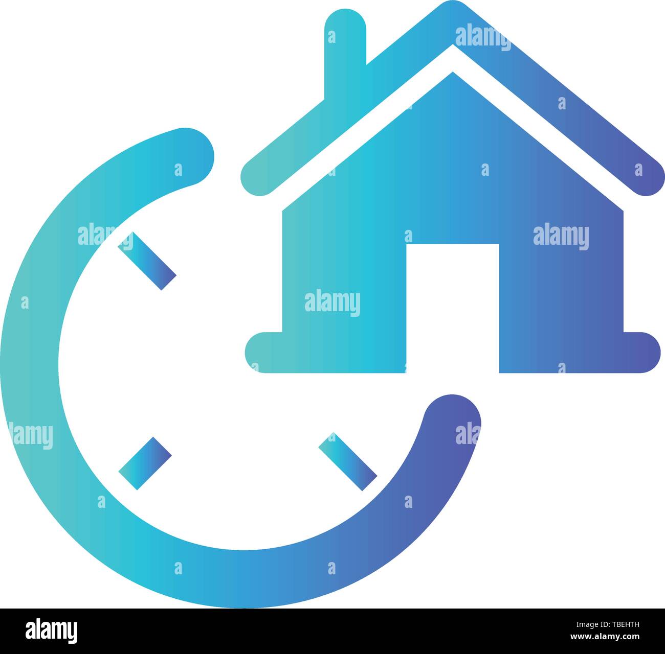 House and clock icon - vector Stock Vector Image & Art - Alamy