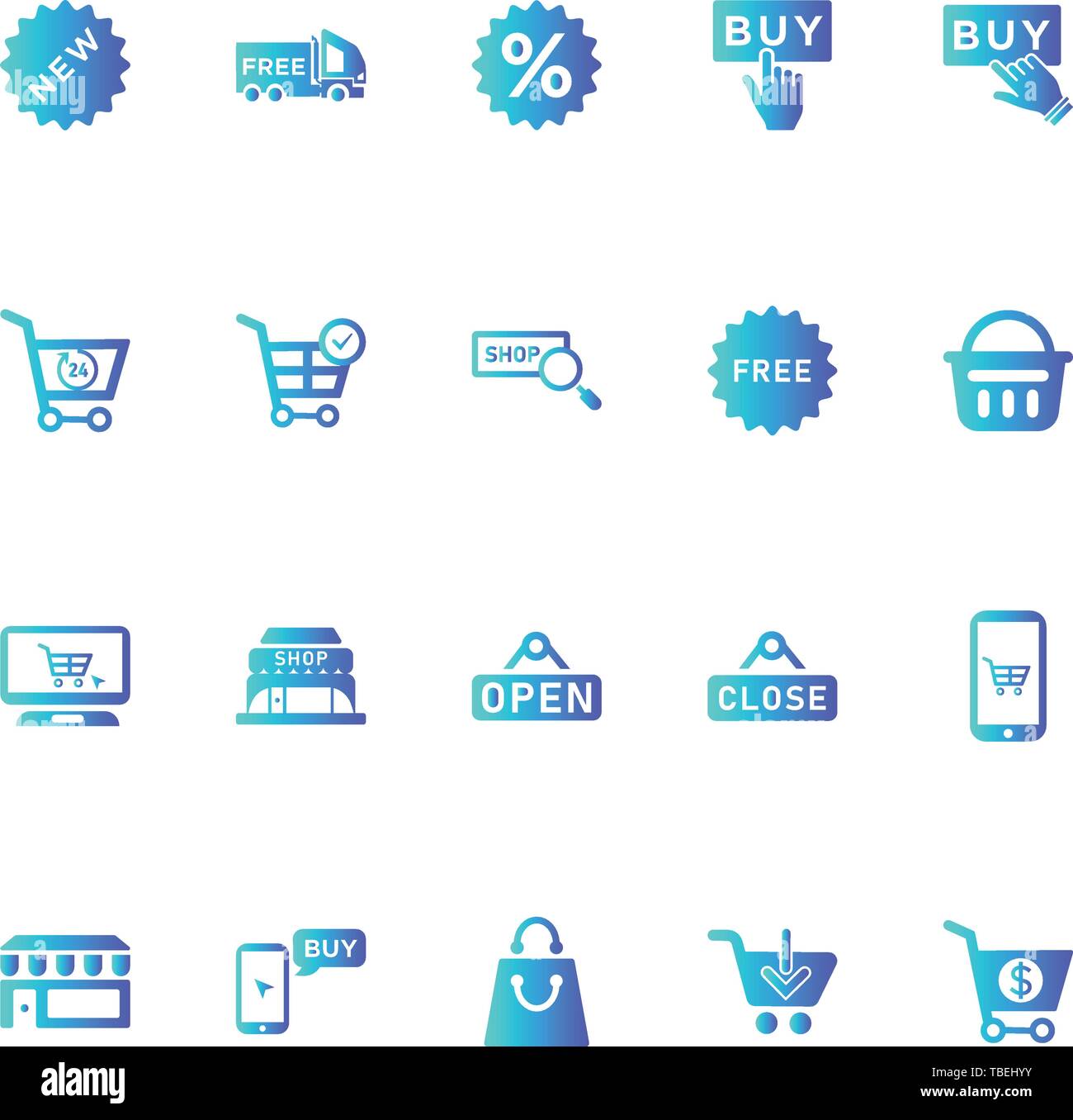 Shopping and E-commerce icon set - cart sign - vector Stock Vector ...