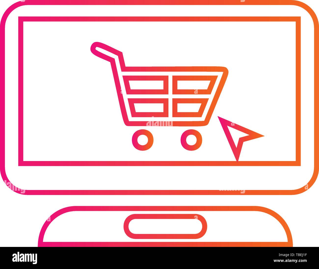 Online Shopping cart icon - Laptop sign - Finding Online Shop - vector ...