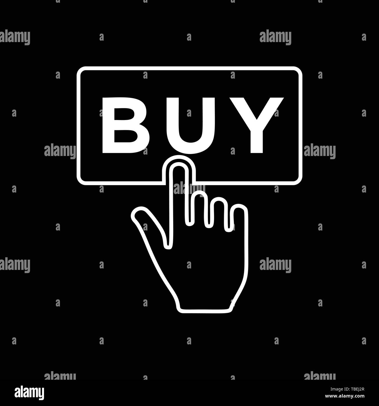 Finger pointing to buy sign icon - E-commerce sign vector Stock Vector ...