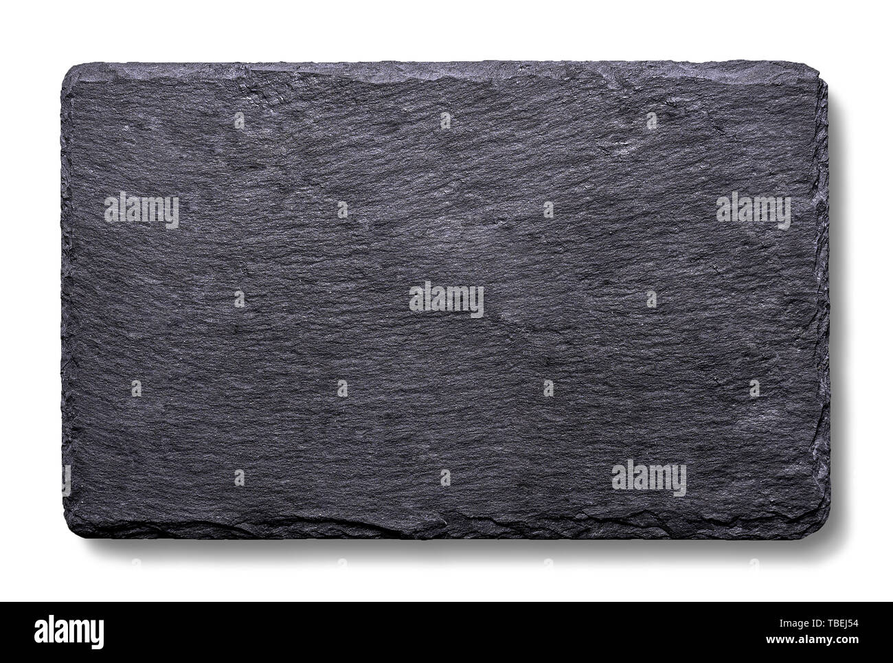 Piece of black slate isolated on a white background Stock Photo - Alamy