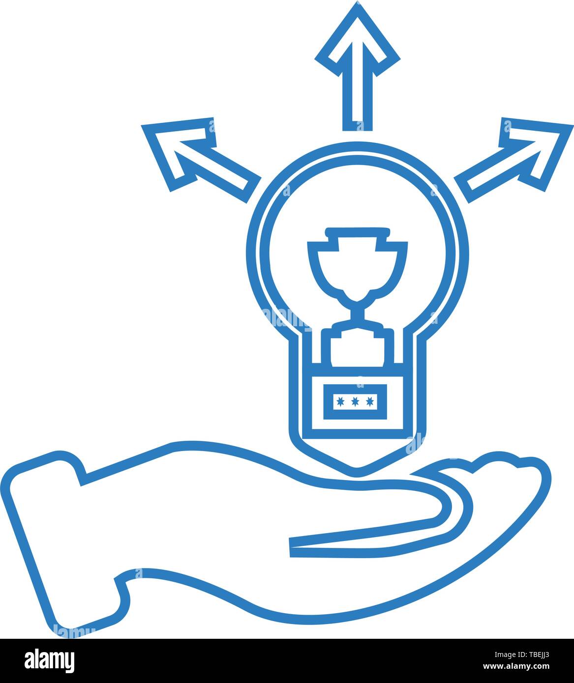 Hand holding light bulb - smart idea icon isolated - vector Stock ...