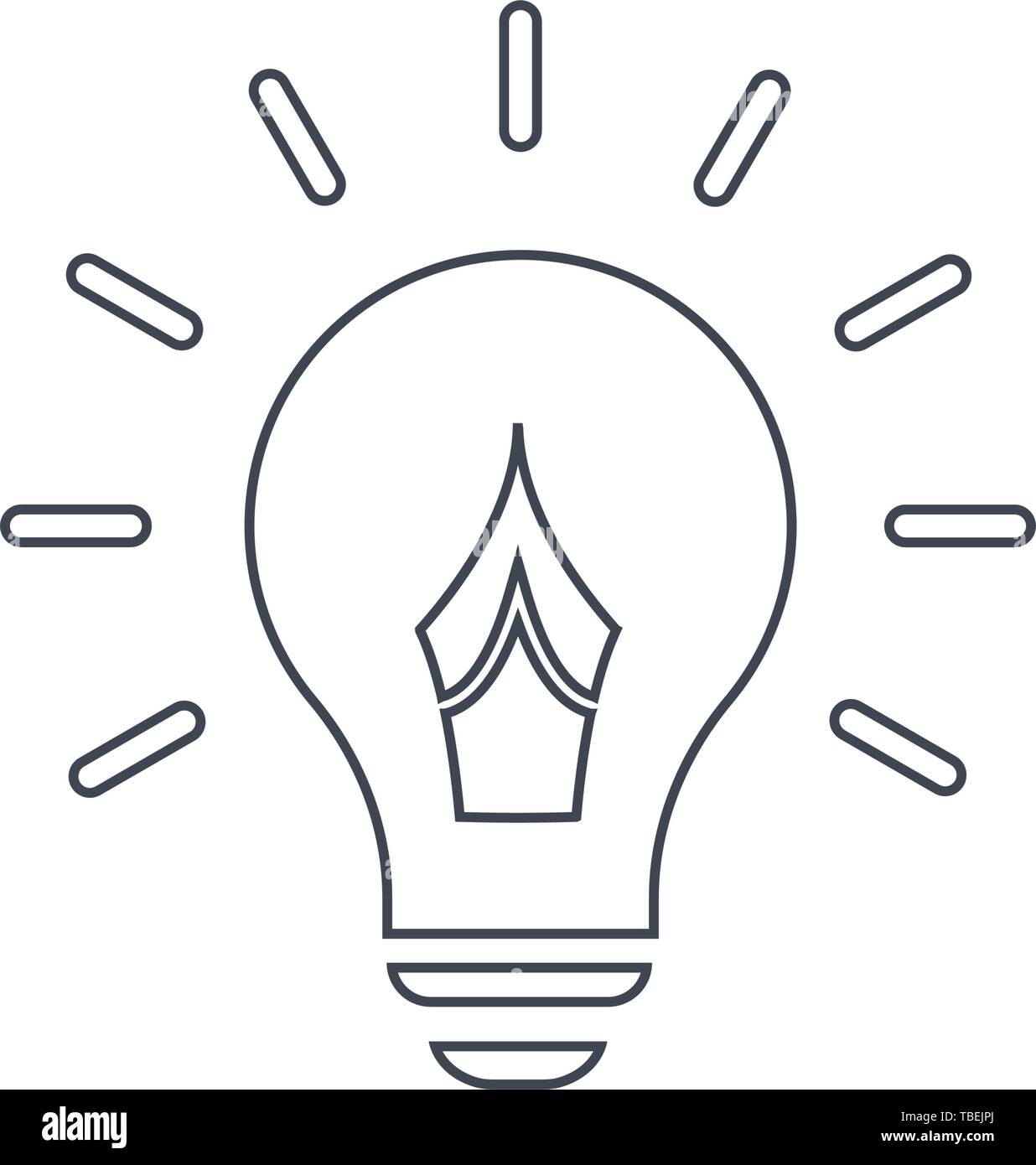 The concept of the successful idea inspired by bulb shape - with pen ...